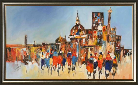 Charles Nkomo | Figures and Domed Buildings | MutualArt