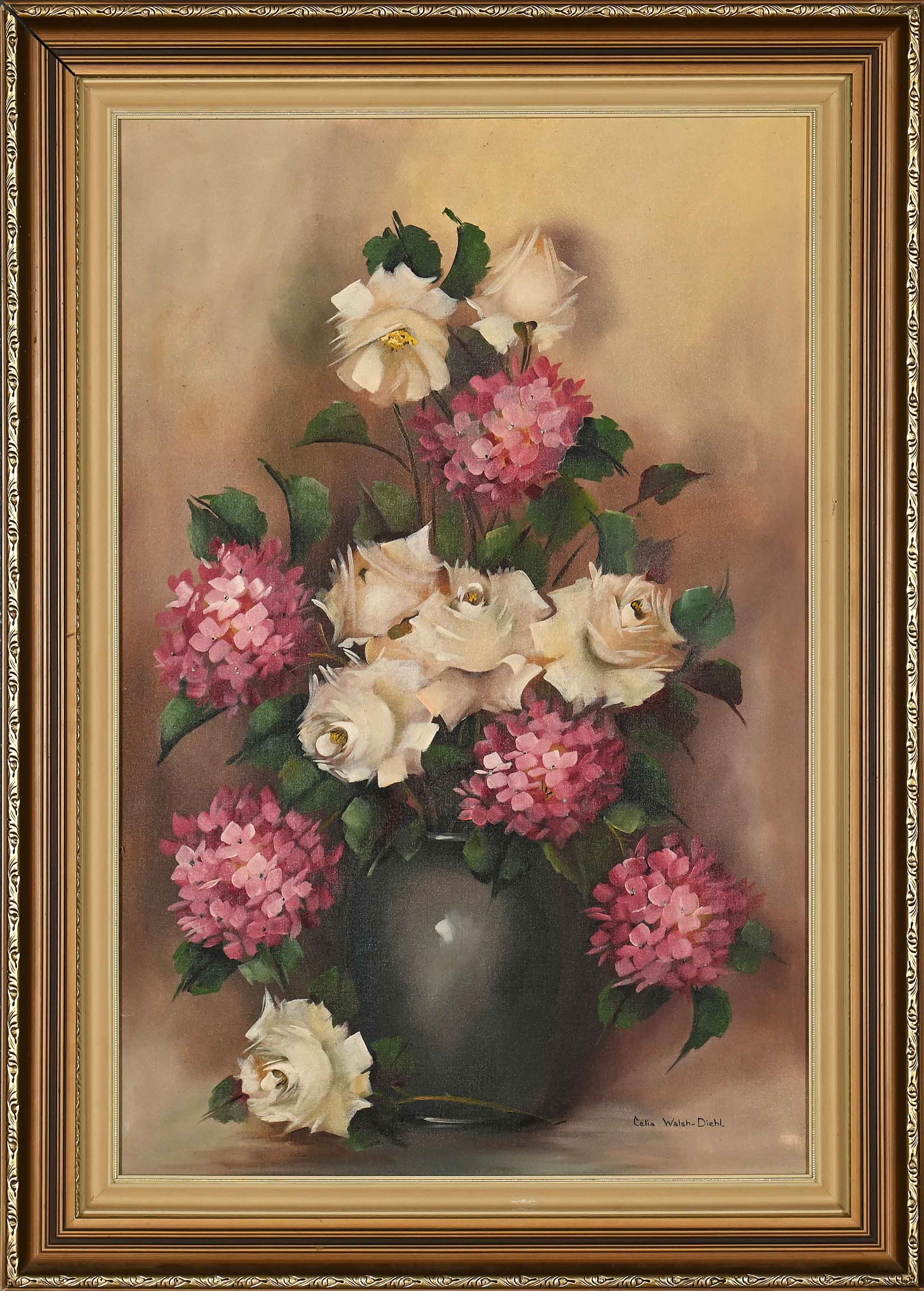Celia Walsh-Diehl | Still Life with White Roses | MutualArt