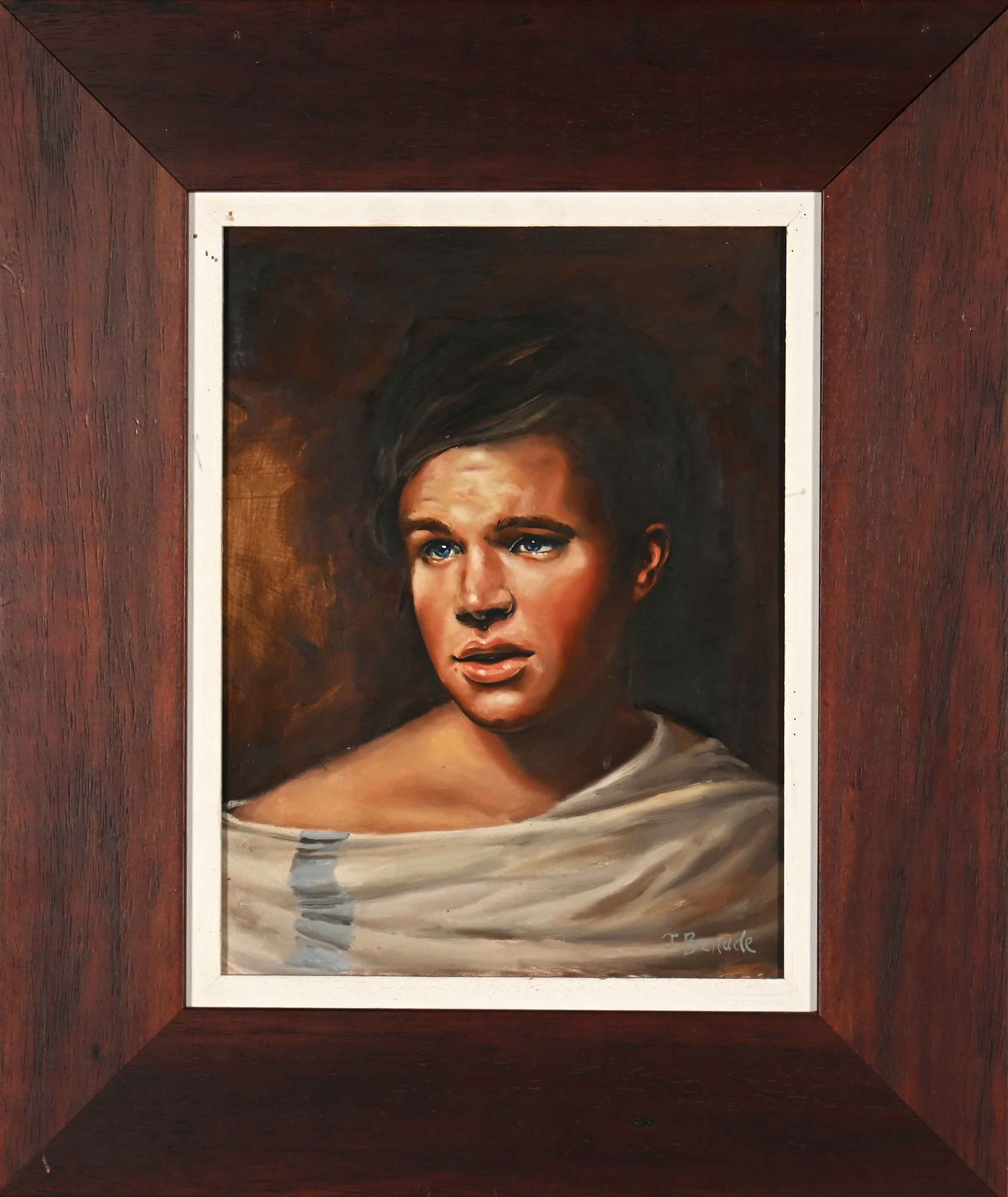 Jaco Benade | Portrait of a Young Man with Blue Eyes | MutualArt