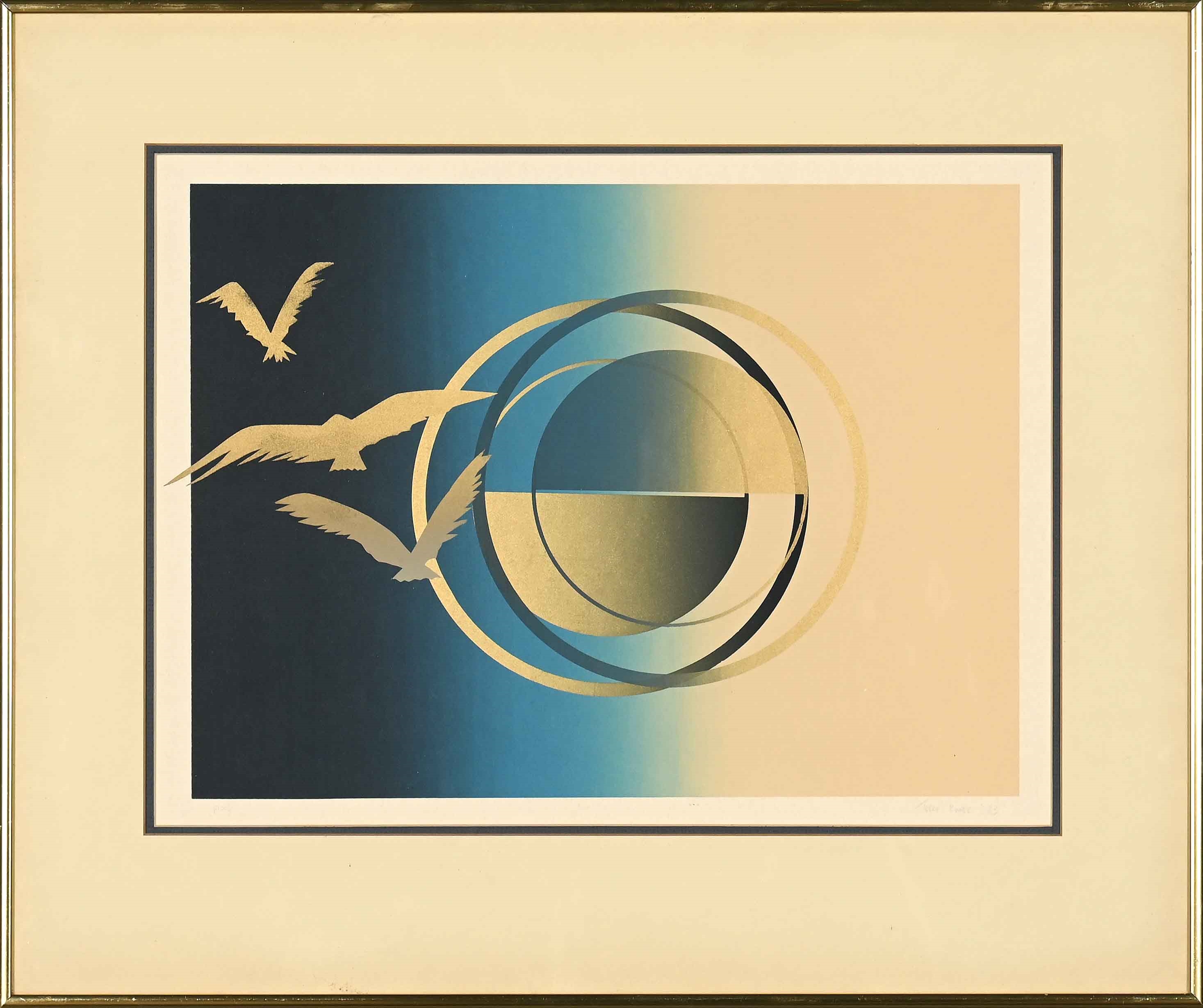 Terry Kuper | Birds in Flight with Circular Form II (1983) | MutualArt