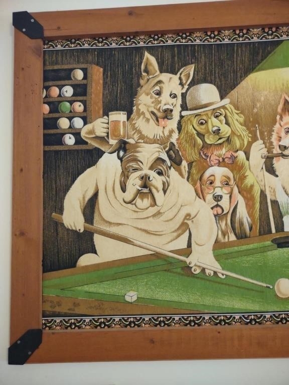 Cassius Marcellus Coolidge | Dogs Playing Pool' Billiards Themed ...