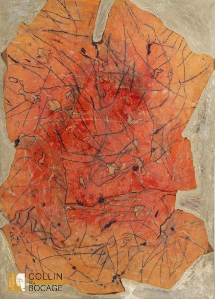 Giulio Turcato | Abstract orange composition | MutualArt