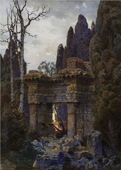 Ferdinand Knab | Roman Ruin at Twilight | MutualArt