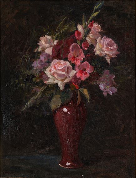 Gaetano Capone | Still Life with Pink Roses | MutualArt