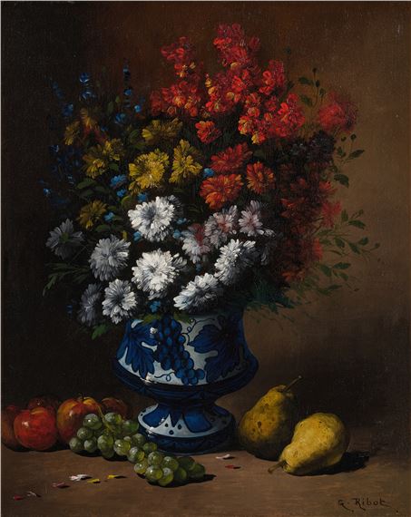 Germain Ribot | Still Life with Flowers and Fruits | MutualArt