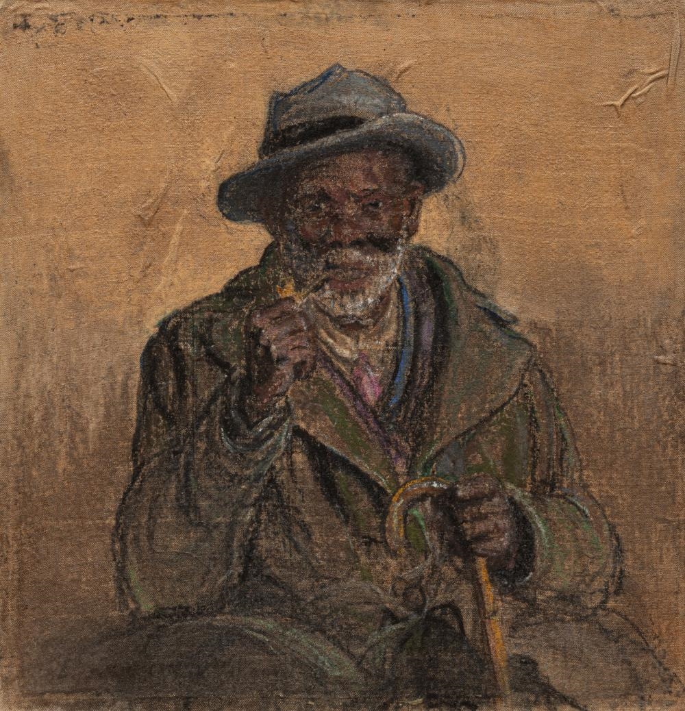 Elizabeth O'Neill Verner | Portrait of a Man with Cane and Pipe | MutualArt