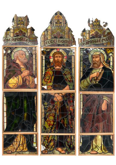 Daniel Cottier | SET OF THREE STAINED GLASS WINDOWS (1880 - 1890 ...
