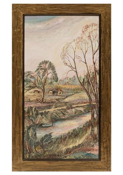 Rhoda Brady Stokes | Landscape with Farmhouse and Field of Corn (1962 ...