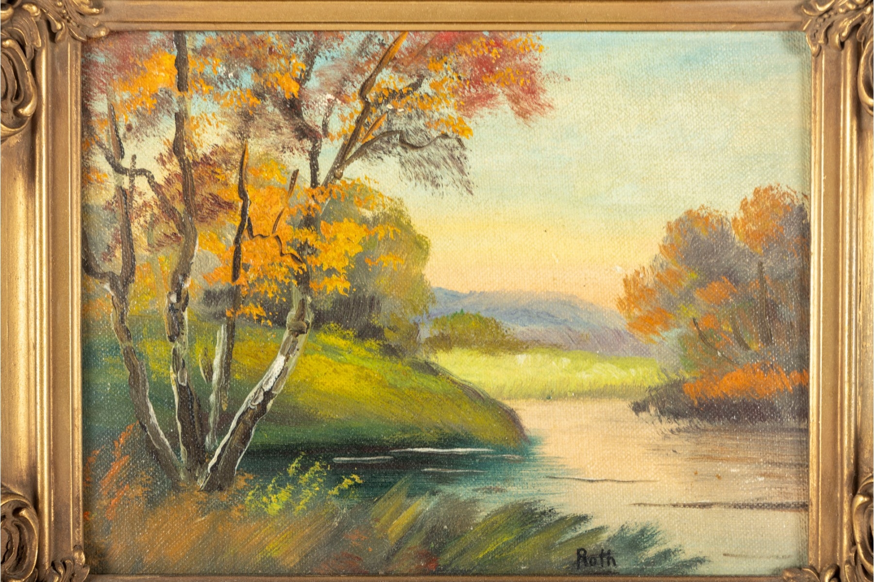 Carl Roth | 20th C.) Oil On Board Seaside Landscape | MutualArt