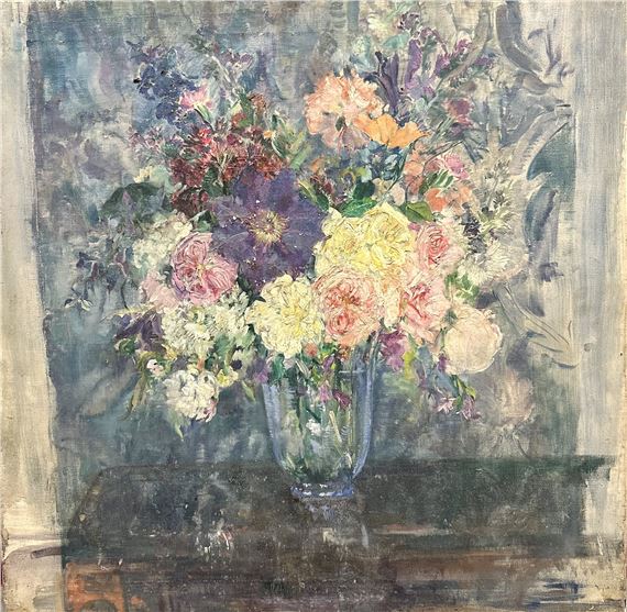 Amy Watt | still life of flowers in a glass vase | MutualArt