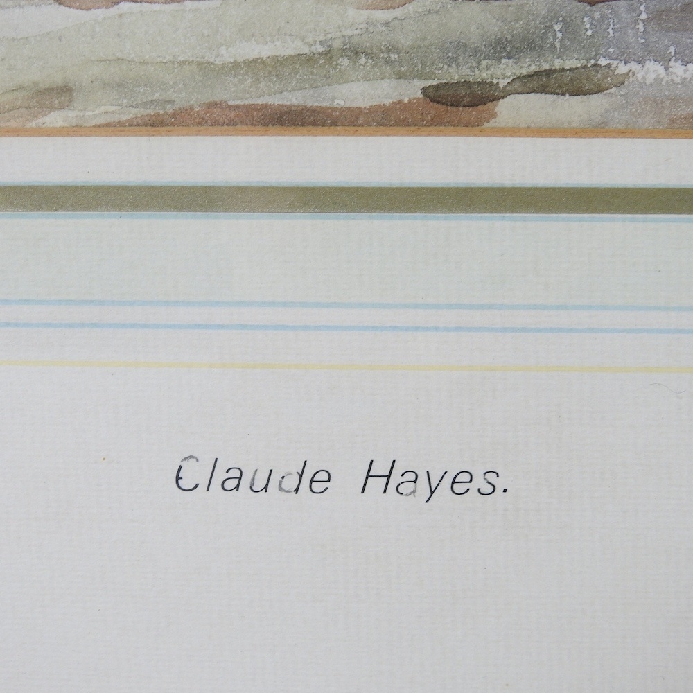 Claude Hayes | extensive landscape with a horse drawn cart | MutualArt