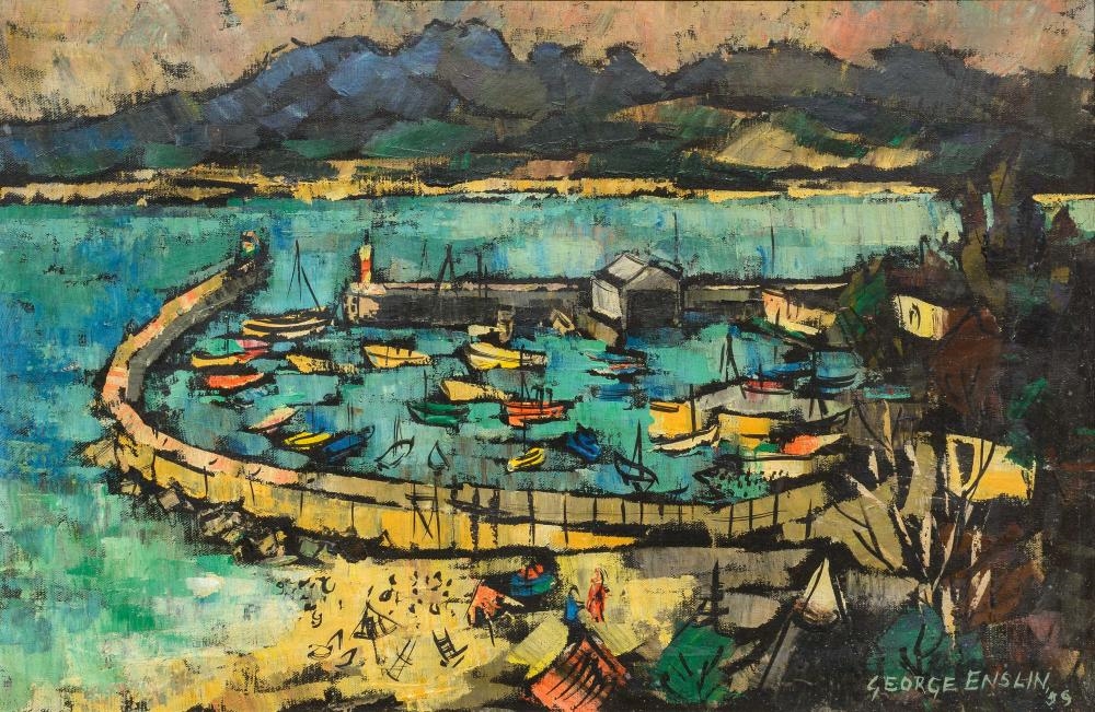 George Enslin | Harbour Scene with Boats (1959) | MutualArt
