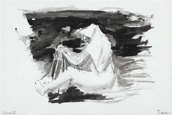 Gottfred Poul Georg Eickhoff | Study of seated woman | MutualArt