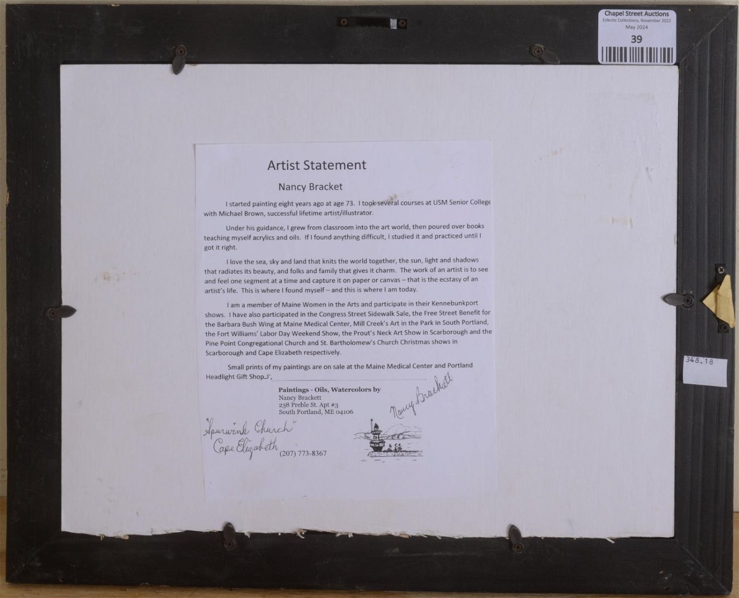 NANCY BRACKETT | Nancy Brackett 'Spurwink Church Cape Elizabeth | MutualArt