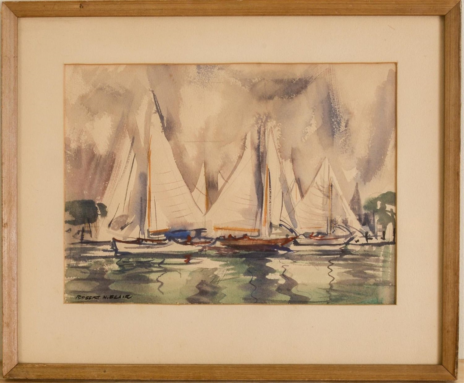 Robert N. Blair | Robert N. Blair Watercolor of a Regatta | MutualArt