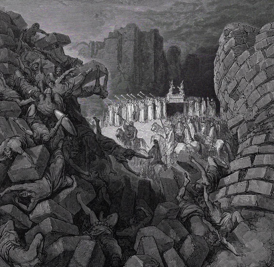 Gustave Doré | The Walls of Jericho Falling Down (from Dore's Bible ...