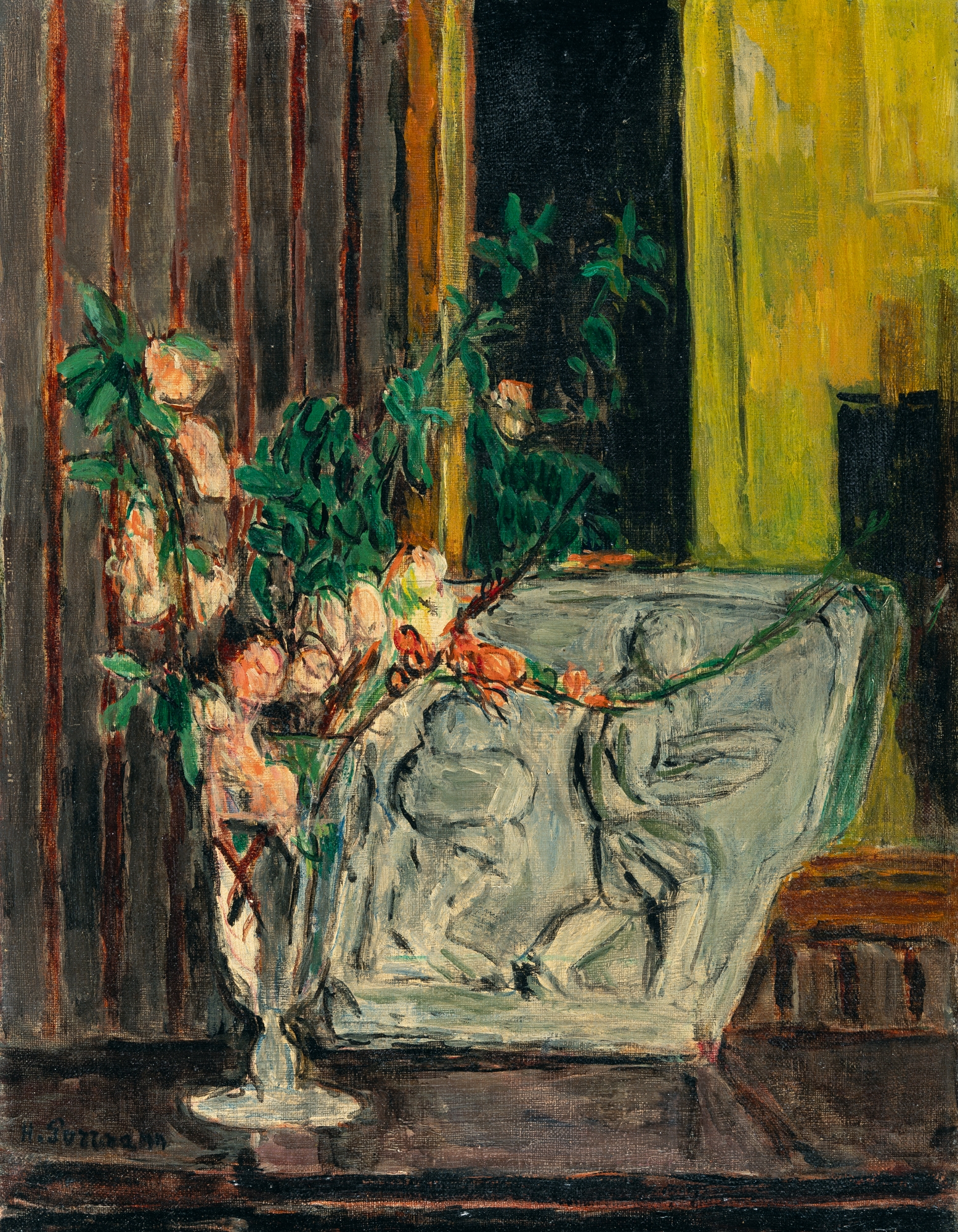 Hans Purrmann | Blütenstrauß in blauer Vase (1925) | MutualArt