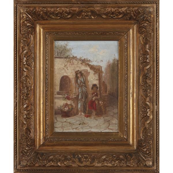Auguste Coomans | Flower sellers in Pompei | MutualArt