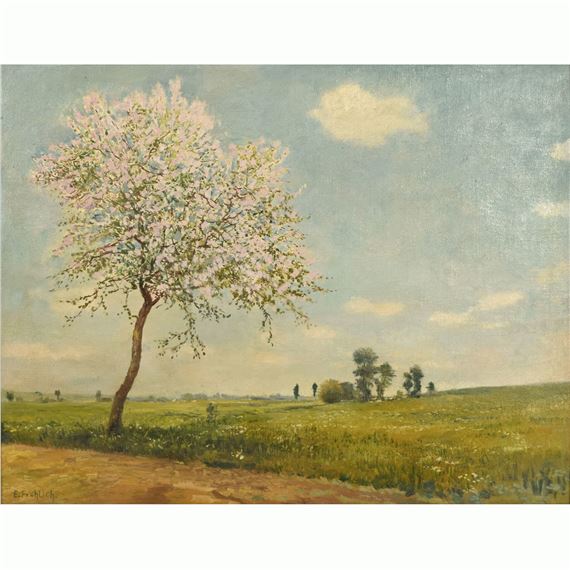 Emil Fröhlich | WIESENRAND MIT BLÜHENDEM BAUM (1890) | MutualArt