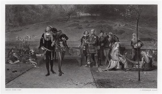 Marcus Stone | Edward II and Piers Gaveston (1875) | MutualArt