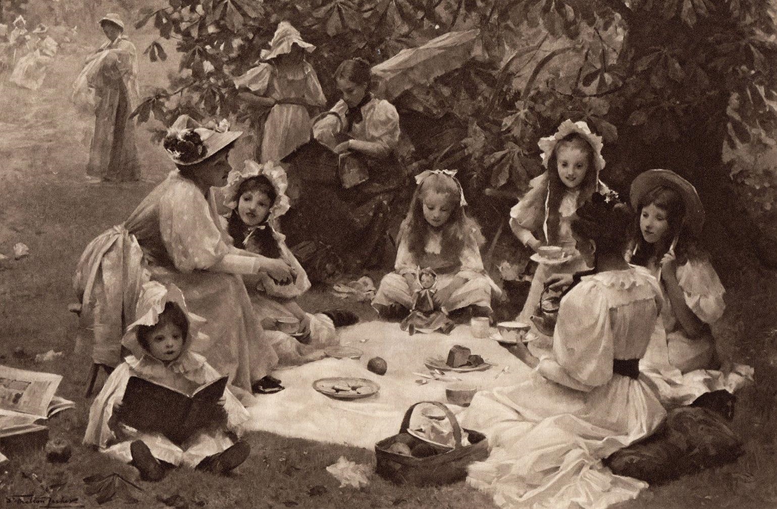 Samuel Melton Fisher | A Children's Picnic (1899) | MutualArt