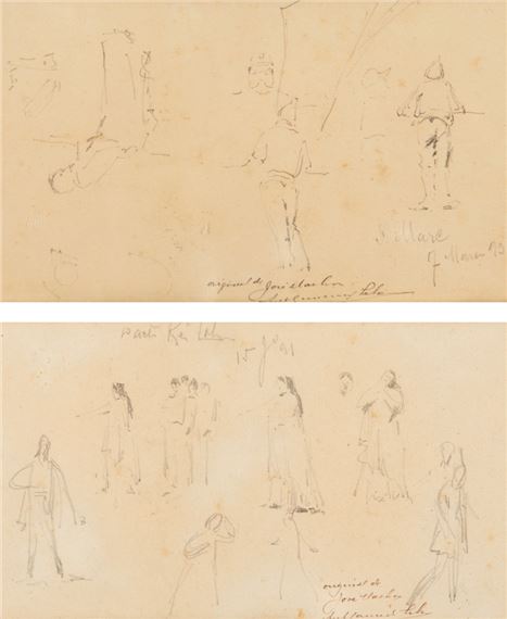 José Malhoa | A pair of preparatory drawings (1869) | MutualArt