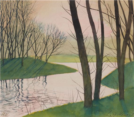Léon Spilliaert | Arbres autour du lac du parc Marie-Henriette, Ostende ...