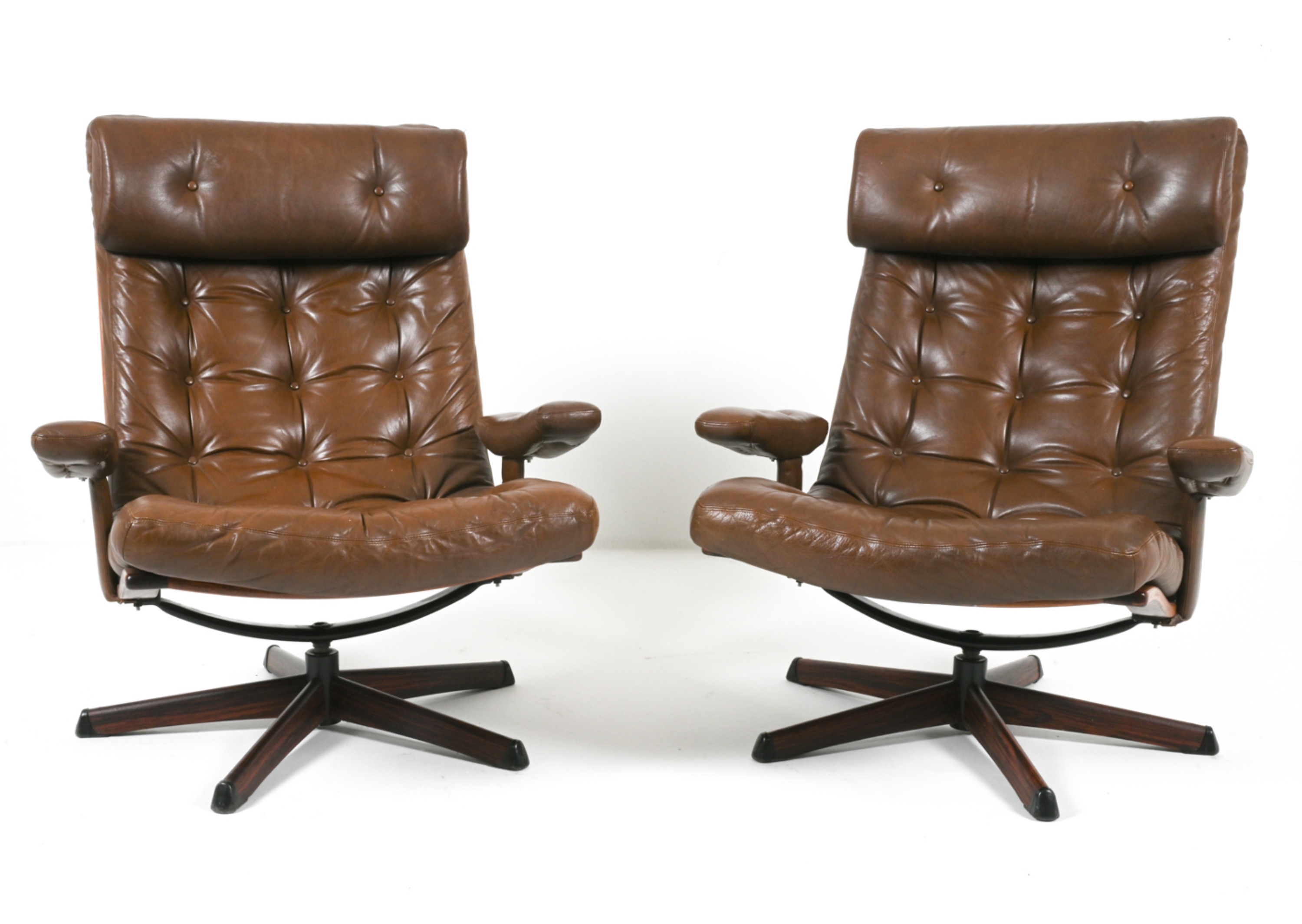 Möbler Göte | 2) GOTE MOBLER 'DELFIN' LEATHER LOUNGE CHAIRS (Circa 1970 ...
