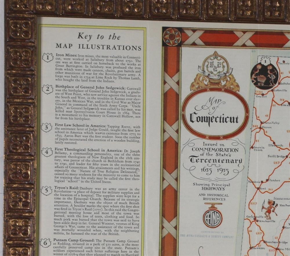 John Held Jr. | MAP OF CONNECTICUT SHOWING PRINCIPAL HIGHWAYS, WITH ...