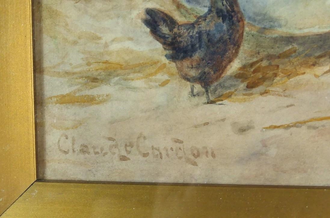 Claude Cardon | Original watercolour on paper depicting calves ...