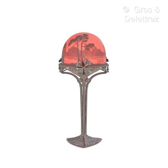 Muller Freres | MULLER FRERES in LUNEVILLE Wrought-iron table lamp ...