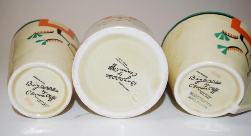 Clarice Cliff | Clarice Cliff Bizarre Ravel Conical cup & saucer ...