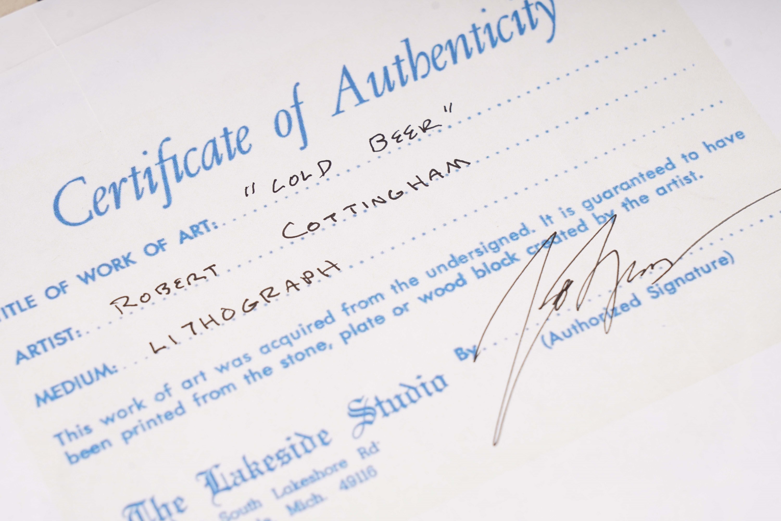 Robert Cottingham | Cold Beer | MutualArt