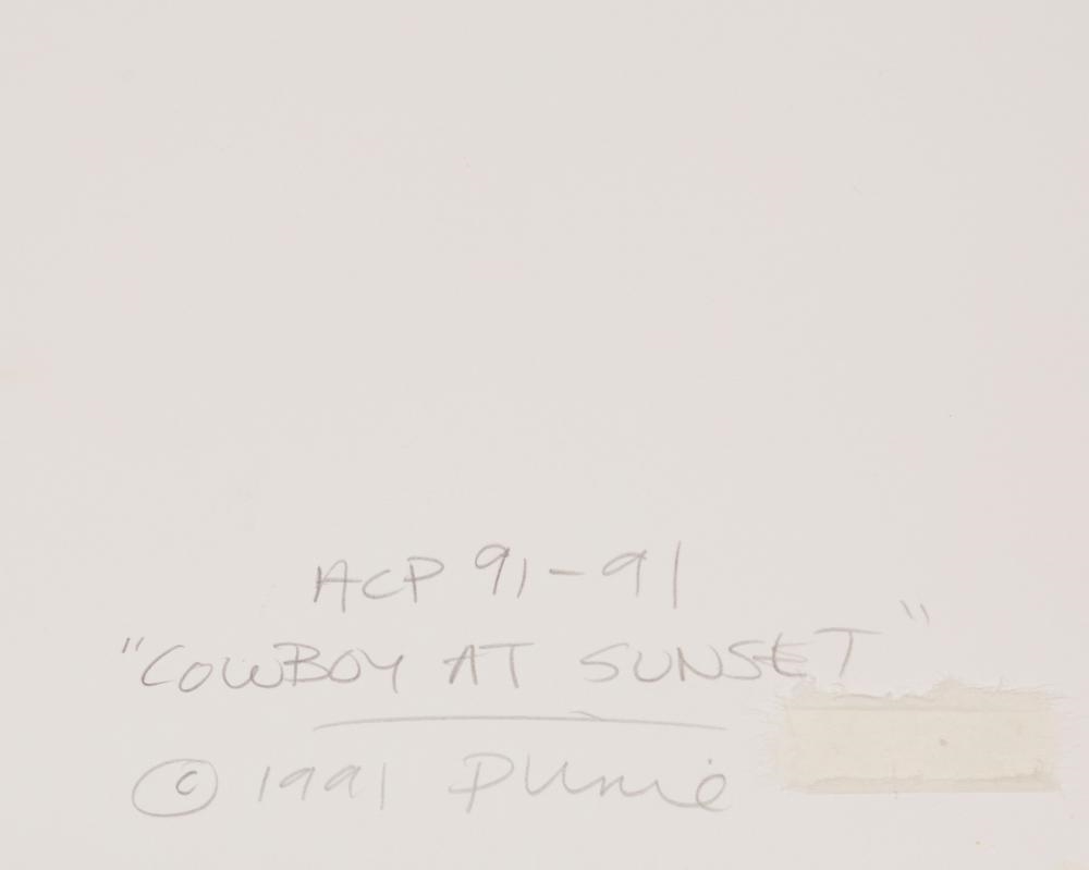 Larry Pirnie | Cowboy at Sunset (1991) | MutualArt