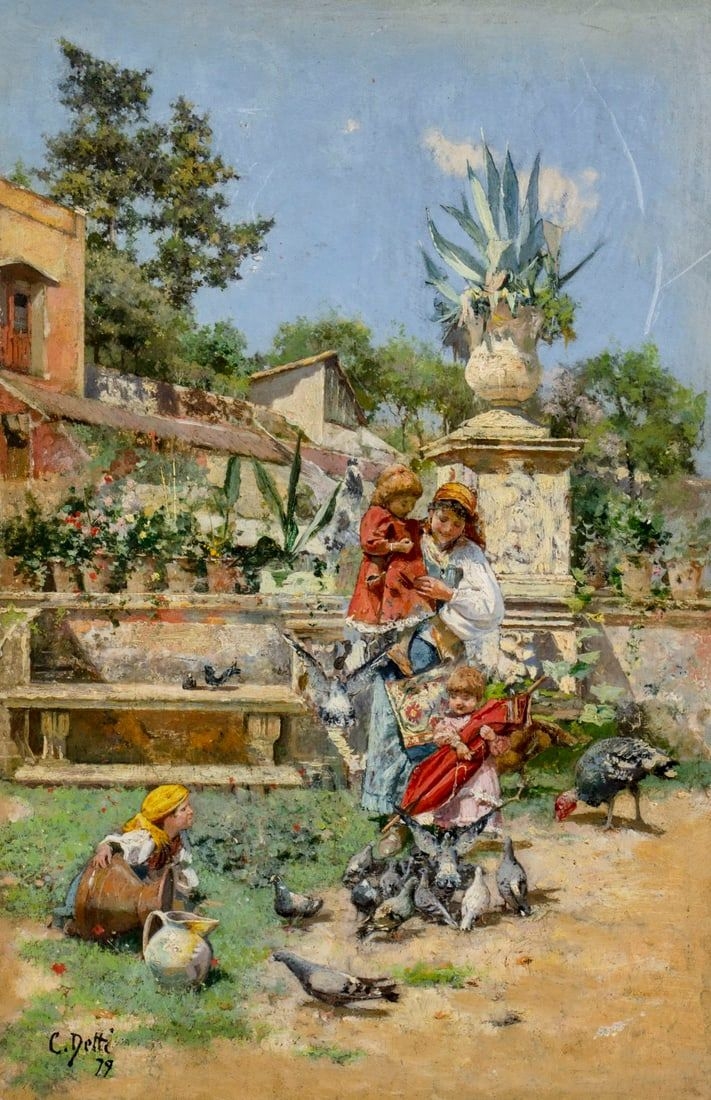 Cesare-Auguste Detti | Her drawing master's critique (1896) | MutualArt