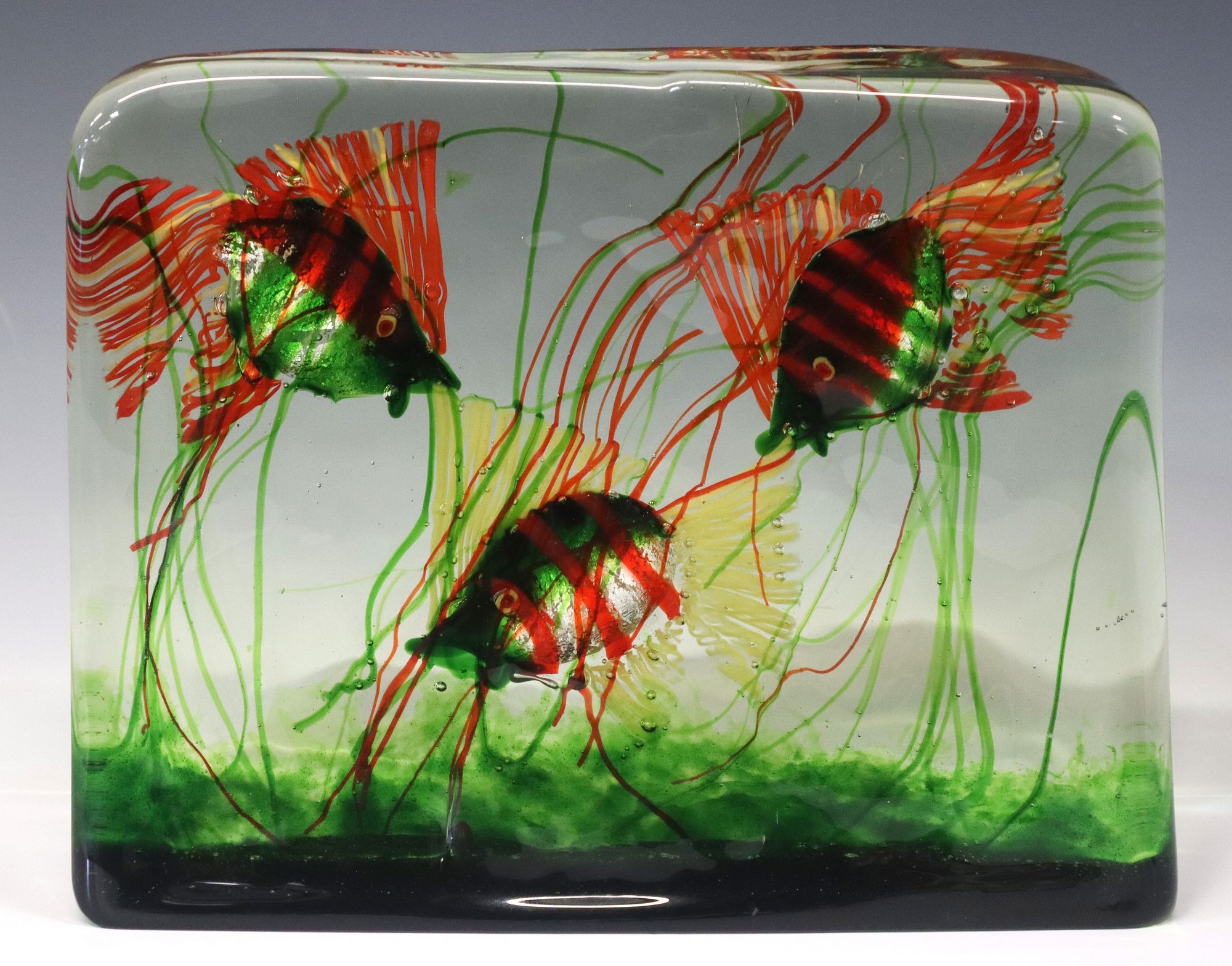 Alfredo Barbini | Murano art glass fish aquarium tank block | MutualArt