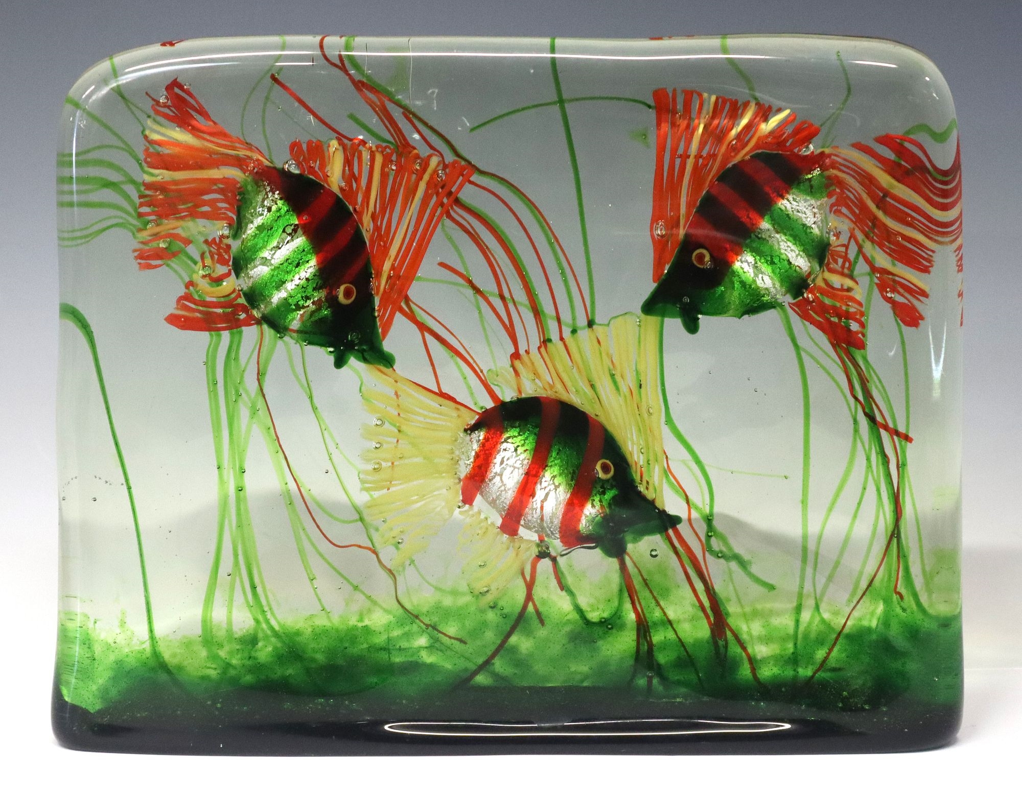 Alfredo Barbini | Murano art glass fish aquarium tank block | MutualArt
