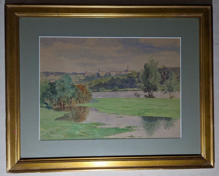 Lucien Charles Justin Quintard | Vue de Liverdun surplombant la Moselle ...