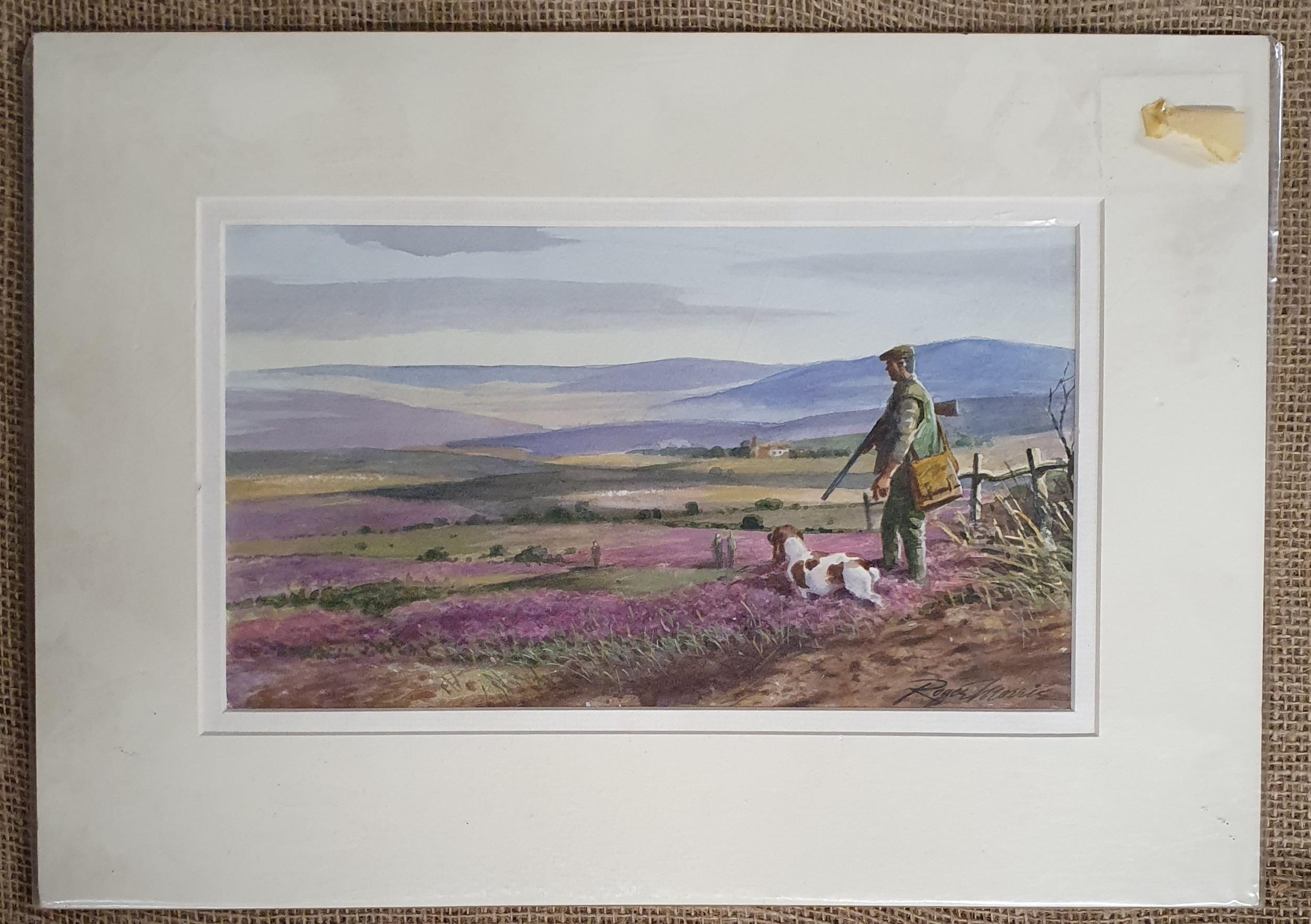 Roger Morris | A th Century Watercolour of a huntsman with his spaniel ...