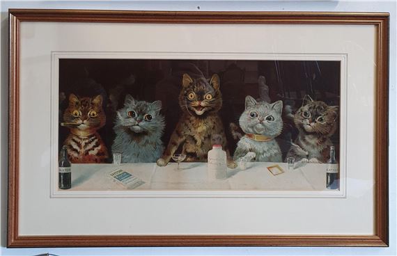 Louis Wayne | A colour Print of a cats in a session | MutualArt