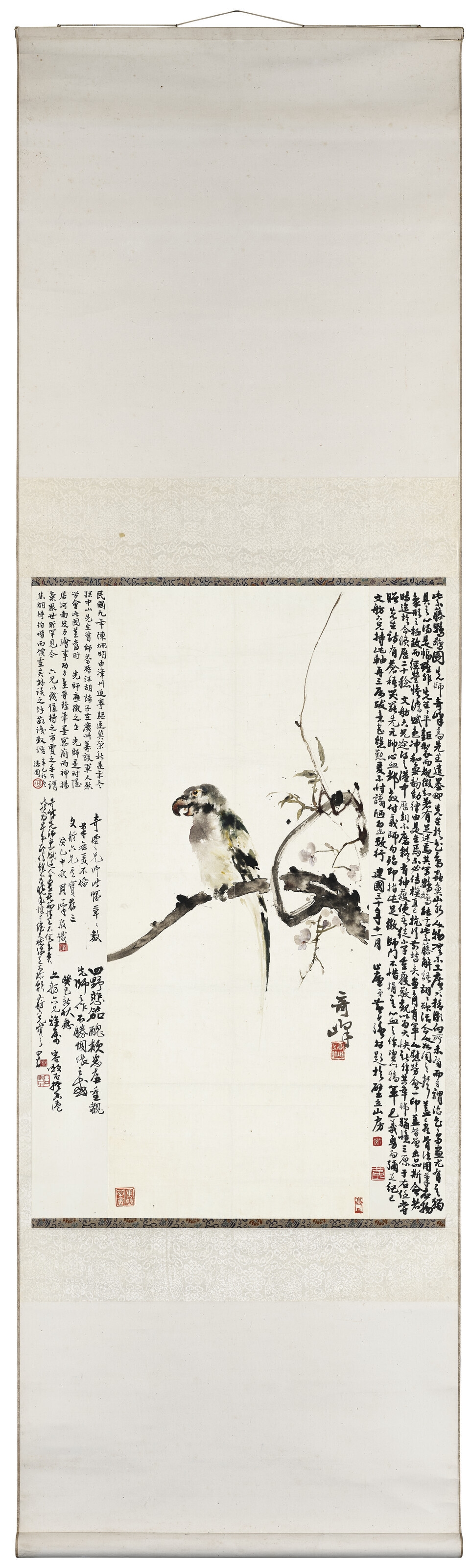 Gao Qifeng | Wisteria and Parrot | MutualArt
