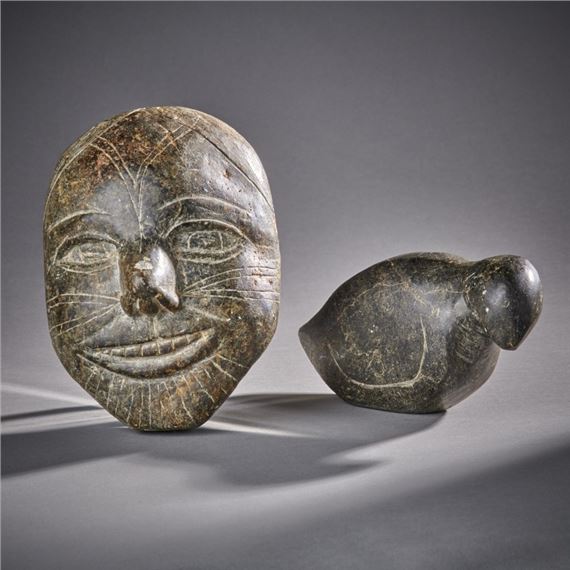 Inuit School, 20th century | 2 Inuit Soapstone Carvings (Circa 20th ...