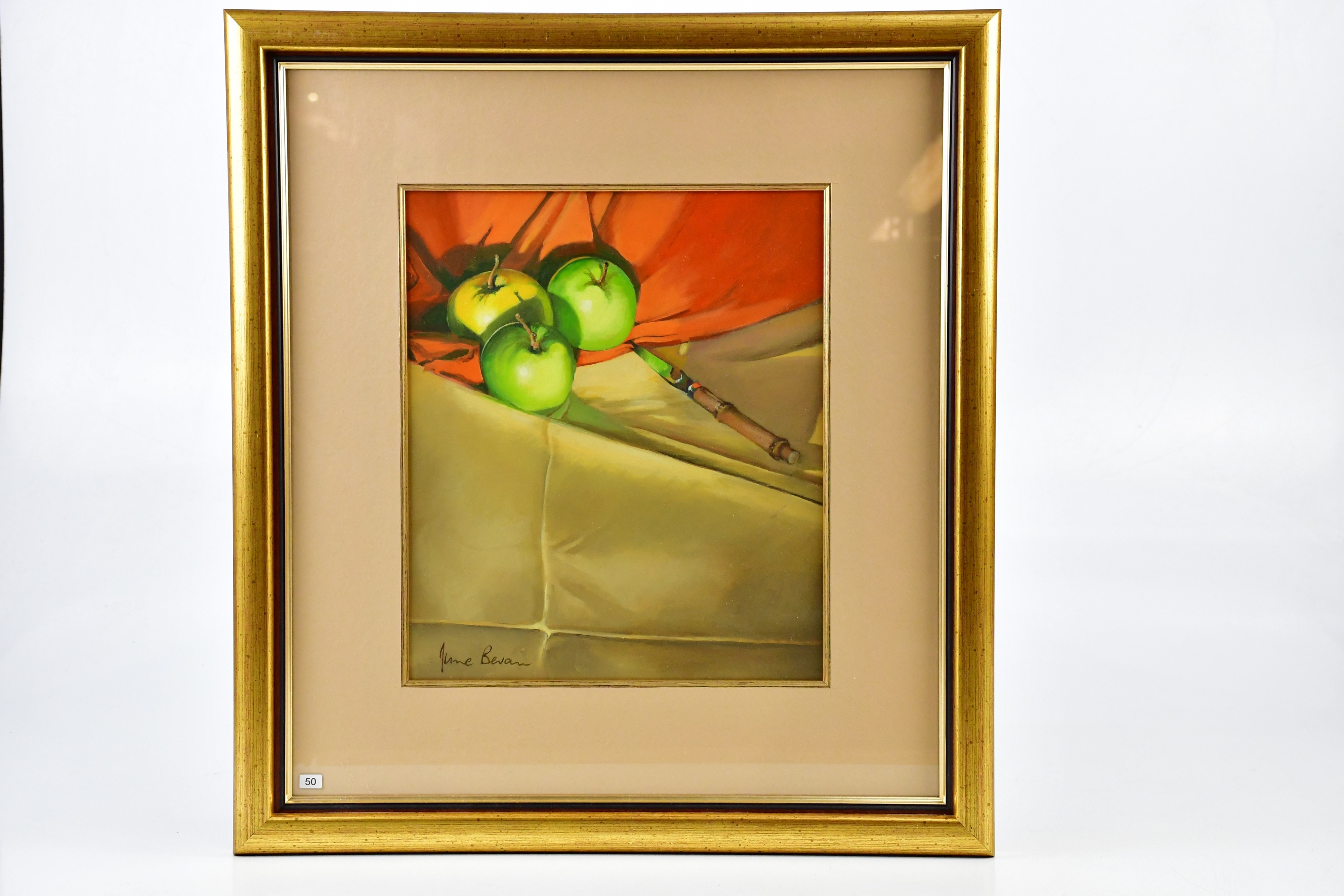 June Bevan | Three Granny Smith Apples | MutualArt