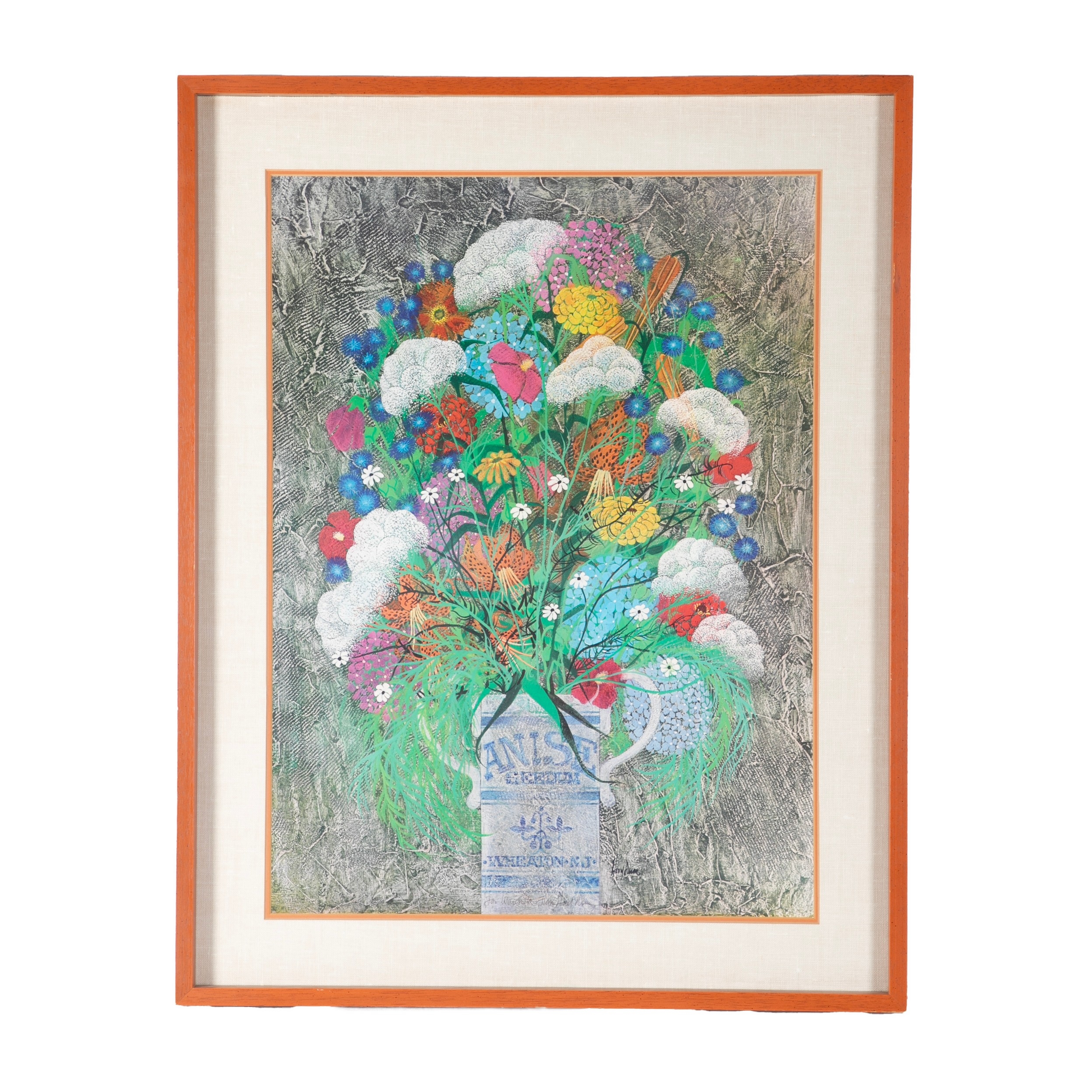 Harry Dunn | 1929-1988) signed print depicting a mug filled with ...
