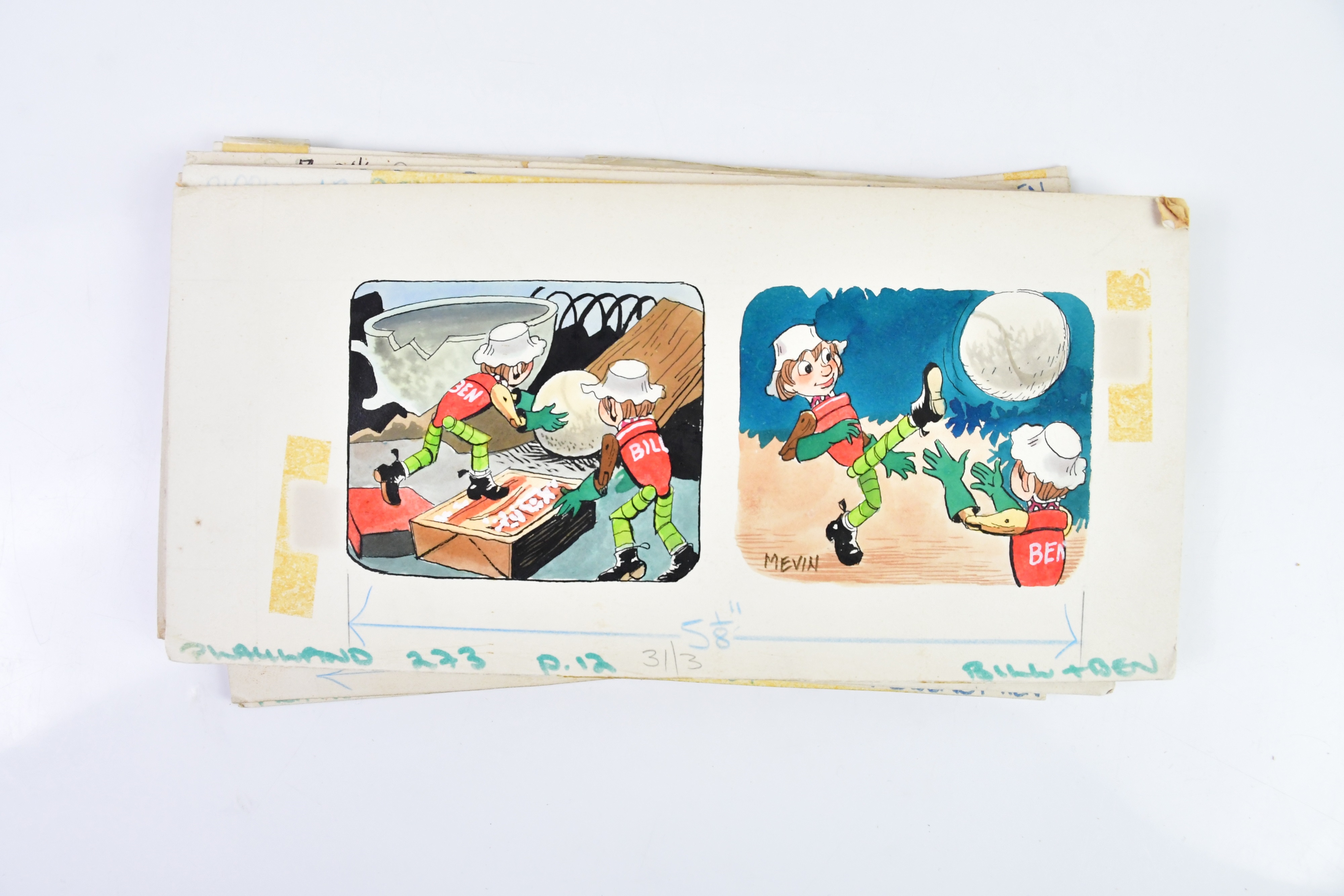 Bill Mevin | BILL MEVIN; ten original storyboard hand coloured cartoons ...