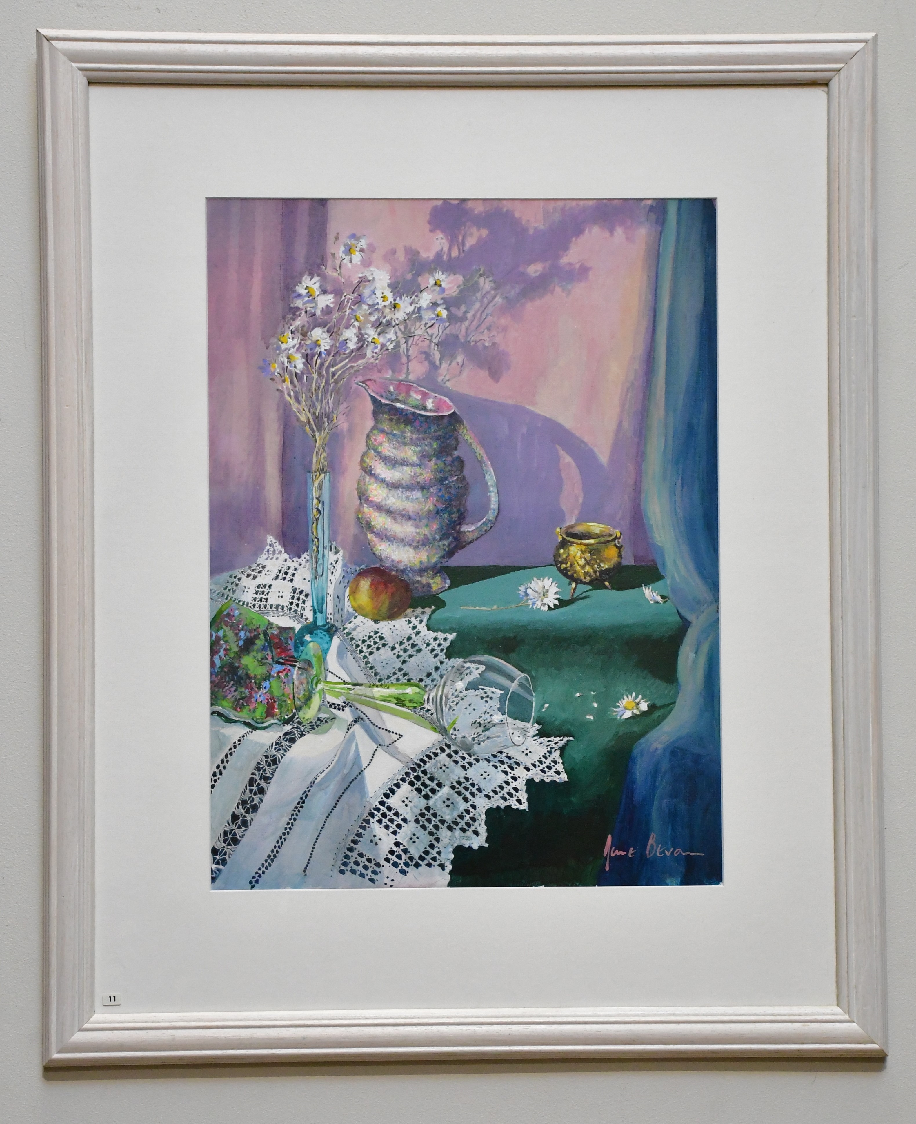 June Bevan | Still Life Crochet and Wine Glass | MutualArt
