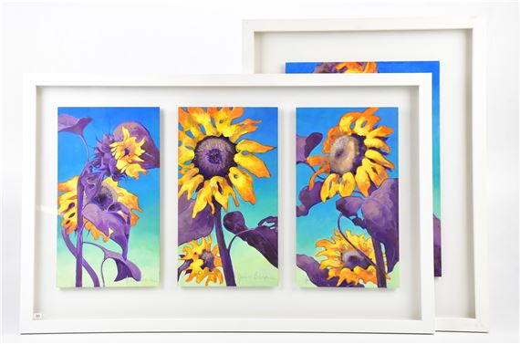 June Bevan | Triple Sunflowers | MutualArt