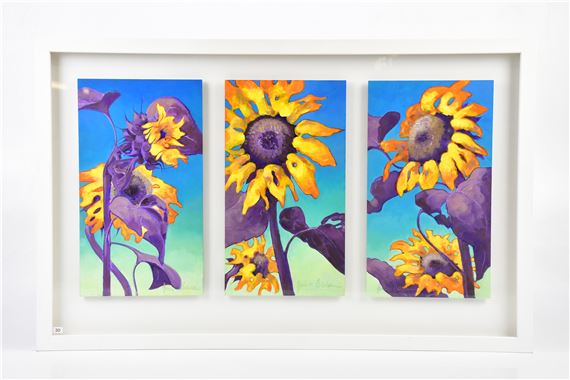 June Bevan | Triple Sunflowers | MutualArt