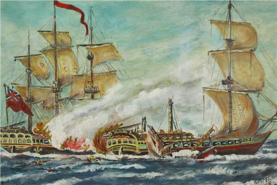 Michel Fiot | a naval battle | MutualArt