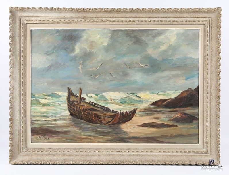 Fred Pailhes | Shipwreck stranded on the beach | MutualArt